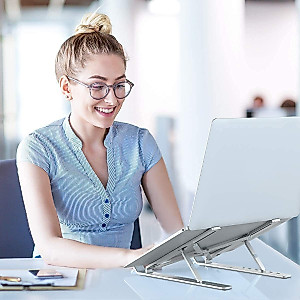 SGIN Laptop Stand for Desk, Computer Stand Laptop Riser for Laptop, Portable Notebook Stand Compatible with 9-15.6 inch Laptops(Silver)
