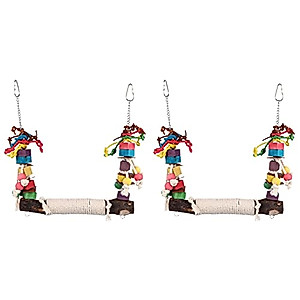 PATKAW Teething Toys Teething Toys Teething Toys 2 Pcs Bird Parrot Toys Parrot Stand Toy Hanging Bird Toys Parrot Swing Toy Chewing Toys Hanging Parakeet Toys Parakeet Toys Parakeet Toys