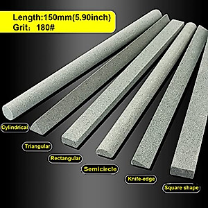 CBRIGHT Knife Sharpening Stone Set,6 pcs 180# Whetstone Set, Coarse Polishing OilStone Set for Sharpen Chisel Gouge or Most Metal Bladed Cutting Tools, Variety of Shapes (Length:150mm(appr.5.90inch))