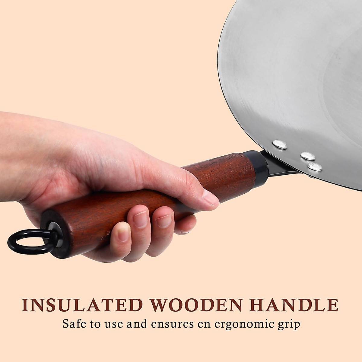 Ciieeo Tanghulu Sugar Pan Sugar Dipping Pan Cast Iron Grilling Wok Melt Pan with Handle Metal Cookware Woks & Stir-fry Pans Glass Pots for Cooking on Stove Candies Melting Pot Appliance Heavy