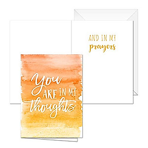 Canopy Street Watercolor Sympathy Cards / 24 Comfort And Peace Note Cards / 6 Colorful Designs With Blank White Envelopes / 4 5/8" x 6 1/4" Thinking Of You Greeting Cards