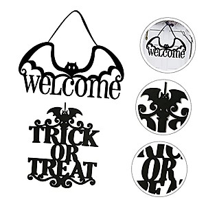 HOLIDYOYO 2 Pcs Non-woven Fabric Door Hanging Halloween Signs Halloween Hanging Decorations Halloween Home Decor Halloween Decor Front Door Signs Front Door Decor Halloween Pendant Decor