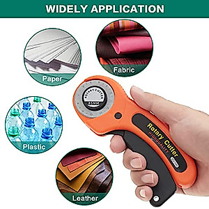 welltop Rotary Cutter Set, 96 PCS Quilting Kit 45mm Fabric Cutters Kit with 5 Extra Blades A4 Cutting Mat Acrylic Ruler Carving Knife Craft Clips Bags Full Tools for Crafting Sewing Patchworking