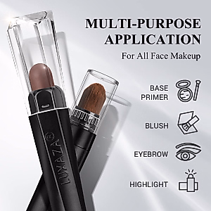 LUXAZA 3Pcs Neutral Brown Eyeshadow Stick Set, Matte And Shimmer Creamy Eyeshadow Pencil, Shiny Pink Shadow, Waterproof Long Lasting Smoky Eye Makeup…