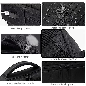 DAYELIVE Business Travel Backpack, Work Backpack for Men Women Laptop Backpack with USB Charging Port, 15.6 Inch Heavy Duty Backpack, Large Back Pack Waterproof College School Bookbag Computer, Black