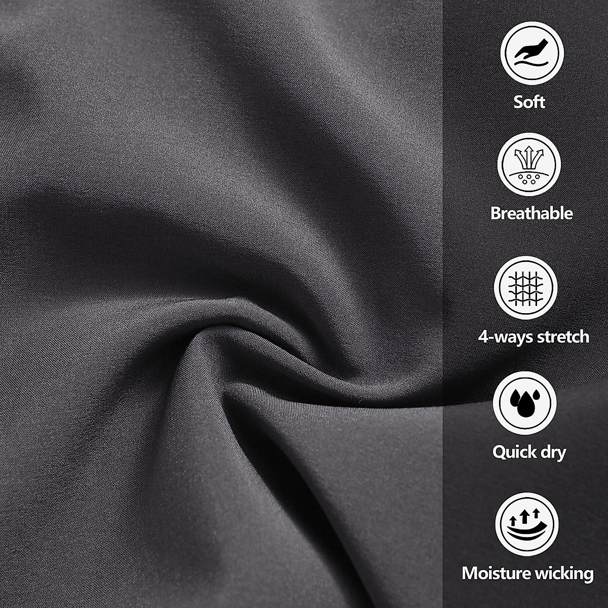 Selovzz Mens Workout Athletic Gym Shorts Sports Quick Dry Lightwight Mens Elastic Waist Shorts with Zipper Pockets (Dark Grey, US XL)