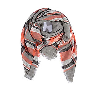 EasySmile Womens Buffalo Plaid Blanket Scarf Long Shawls Warp Fashion Tartan Knit Winter Warm Cashmere Lattice Scarves