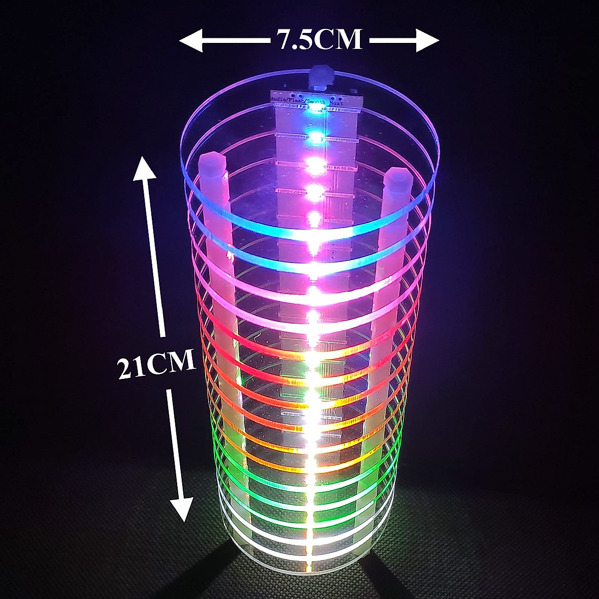 iCubeSmart 16 LED Audio Spectrum DIY Electronic Kits, Built-in Microphone to Collect Music (PP16-Round)