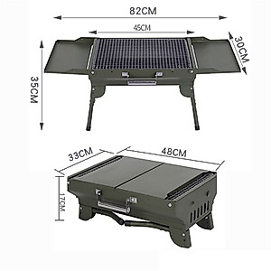 TAMYID Charcoal Grills, Collapsible Portable Grill Camping Outdoor Portable Charcoal BBQ Grill Cooking Utensils Party Cooking Tools Portable Grill