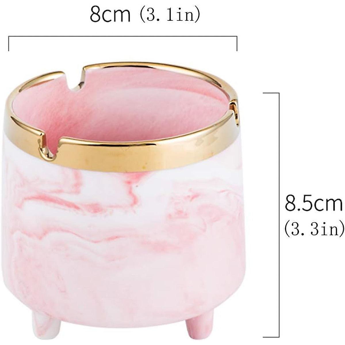 Ashtray 1 Pack Pink Marble Ceramic Ashtray Home Easy Clean Decorative Ash Holder Cigarette Ashtray Indoor Outdoor Patio Cigarette Ashtray Ash Tray