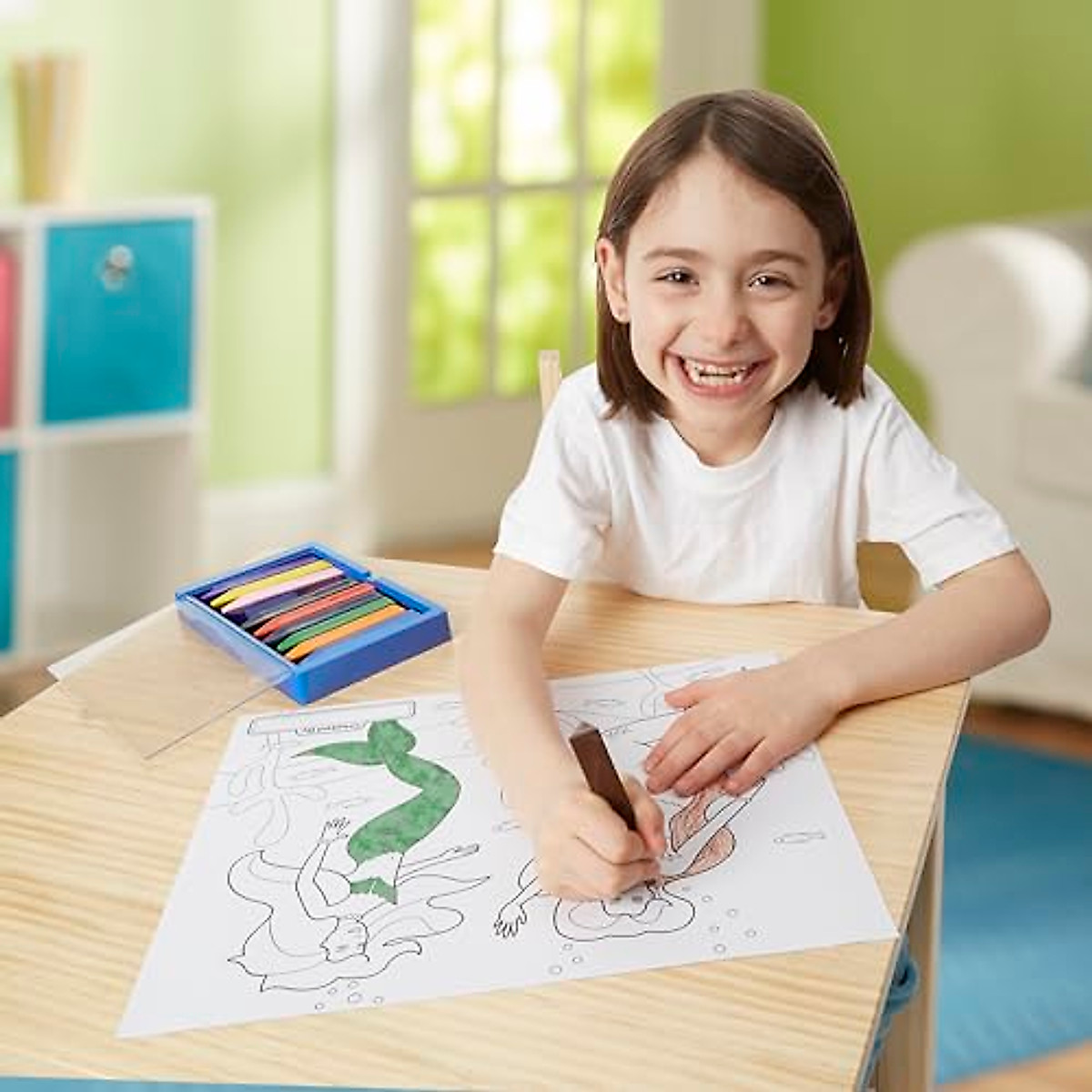 Melissa & Doug Jumbo 50-Page Kids' Coloring Pad - Horses, Hearts, Flowers, and More - FSC Certified