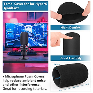 Pop Filter for Hyperx Quadcast,3 in 1 Quadcast S Mic Pop Filter + Furry Windscreen+ Foam Mic Cover for Hyperx Microphone,Professional Noise Reduction QuadCast Pop Filter Set by ChromLives, Combo 3Pack