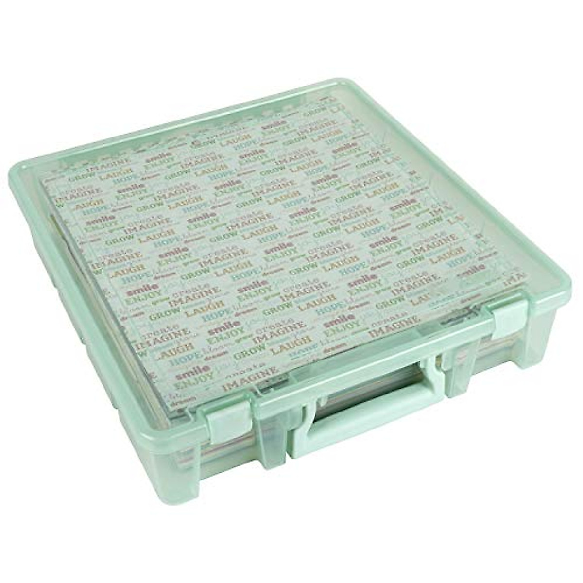 ArtBin 6955RJ Super Satchel 1-Compartment Box, Art & Craft Organizer, 1-Pack, Translucent Mint