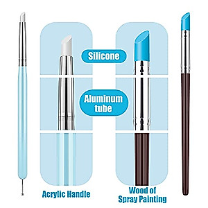 Clatoon 10Pcs Silicone Clay Sculpting Tool, Modeling Dotting Tool & Pottery Craft use for DIY Handicraft, Silicone Brush, Sculpture Pottery, Nail Art