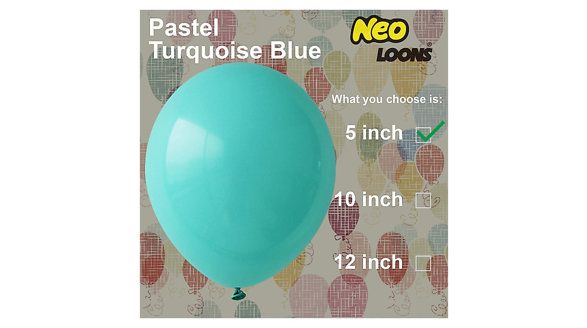 Neo LOONS® 100 pcs Turquoise Balloons - Perfect for Parties