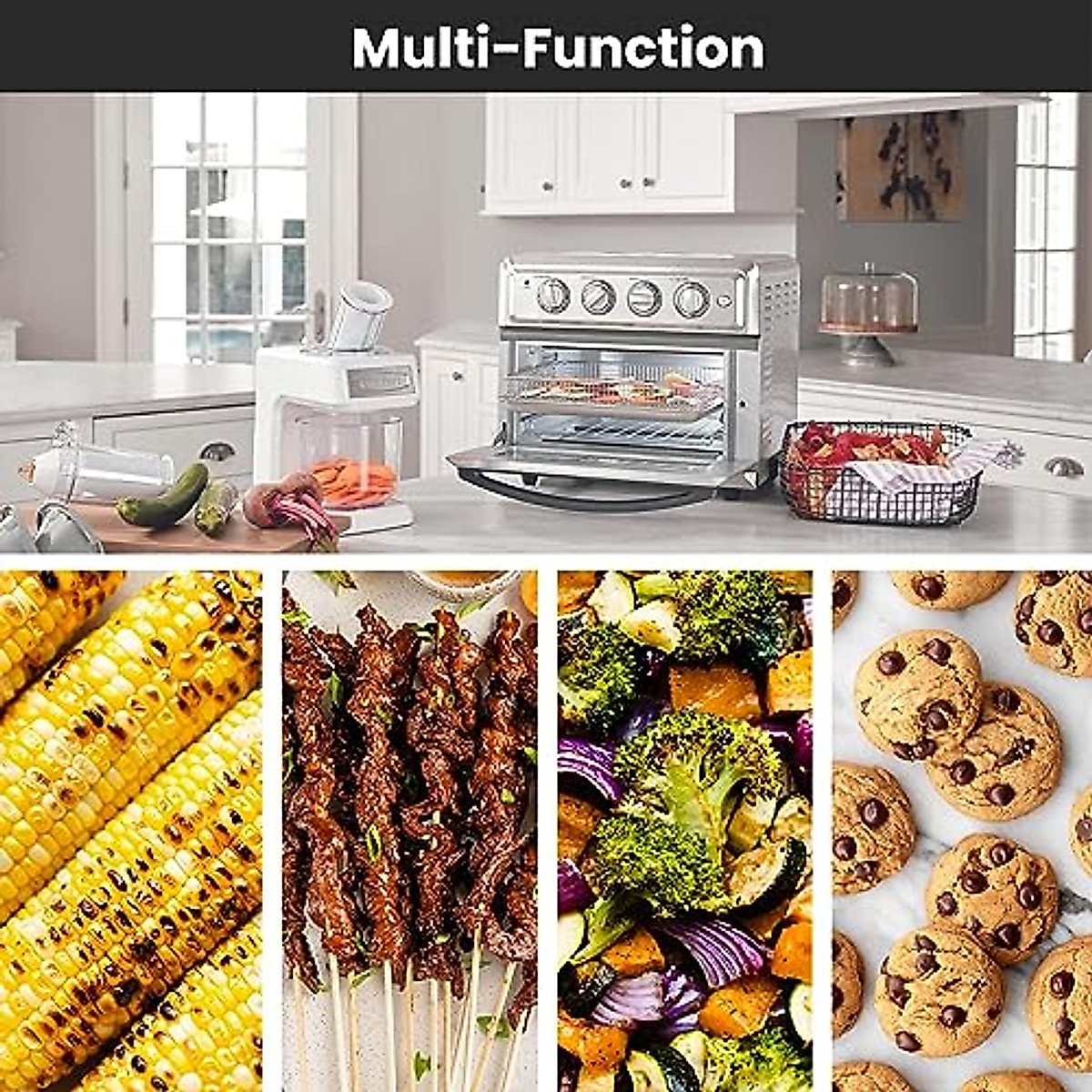 Stainless Steel Baking Tray Pan and Air Fryer Basket Compatible with Cuisinart Airfryer TOA-060 and TOA-065 for Cuisinart air fryer replacement parts