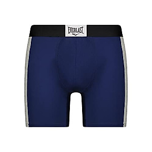 Everlast Mens Boxer Briefs Breathable Underwear for Men - 6 Pack Active Performance Mens Underwear (Large, Grey/Blue/Light Navy)