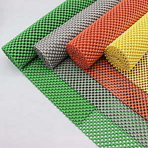 HUIDUO Yellow Shelf Liners Cabinet Drawer Liner 20" × 79", Non Adhesive, Non Slip, Thick Shelving Liner Breathable Mat for Kitchen,Cupboard, Tableware, Easy Clean