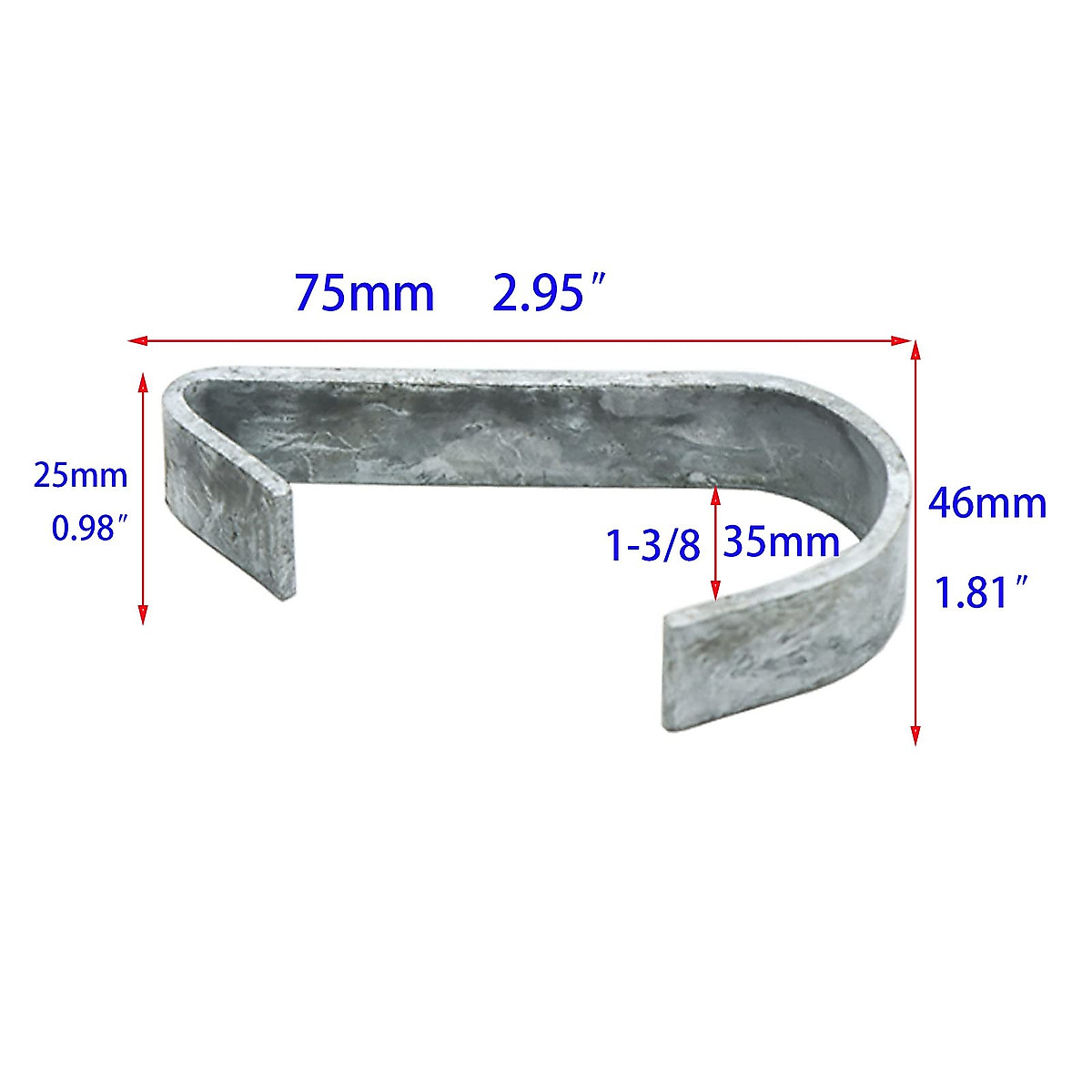 1-3/8”Chain Link Fence Gate Clips, Kennel Panel Clip Bands, Chain Link Fence Latch Hardware, Chain Link Fence DIY Gate Clips, Galvanized Steel, 16 Packs