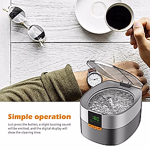KECOOLKE Ultrasonic Jewelry Cleaner, 750ml Sonic Cleaner with Digital Timer for Eyeglasses, Rings, Coins，Silver，Denture Ultrasonic Cleaner Solution for Gifts