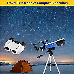 MaxUSee 70mm Refractor Telescope + 8X21 Compact HD Binoculars for Kids and Astronomy Beginners, Travel Telescope for Moon Stars Viewing Bird Watching Sightseeing