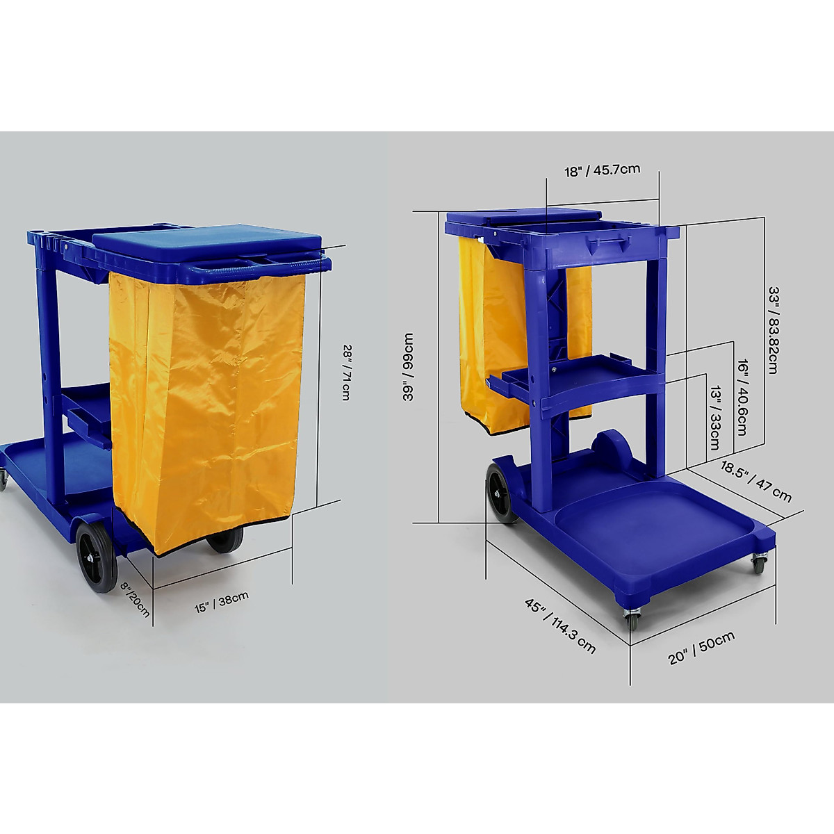 Commercial Housekeeping Janitorial cart with Vinyl Bag AF08170 Blue