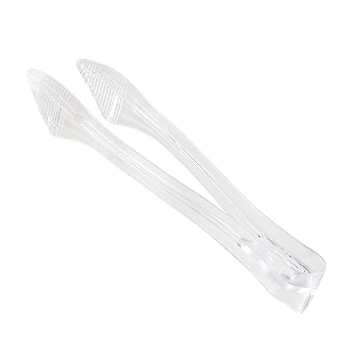 [12 Pack] Plastic Serving Tongs, 8.5 Inch Heavy Duty Disposable Utility Tongs (Clear)