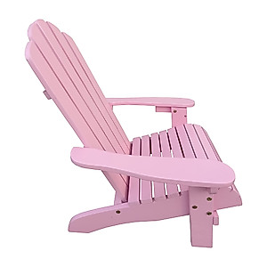 SmartEdge Wood Adirondack Chair, Ergonomic All-Weather Adirondack Chairs for Kids, Leisure Line Adirondack Lounge Outdoor Chairs Durable Patio Lounge Chair for Garden Lawn Indoor Blue