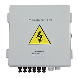 PV Combiner Box, 6 String Solar Combiner Box with 100A Circuit Breaker, 15A Rated Current and 40KA Protective Device IP67 Waterproof for On Off Grid Solar Panel System
