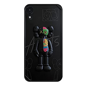 DOWINTIGER Cool iPhone XR Case for Boys Men, Kawaii 3D Cartoon Street Fashion Shockproof Protection TPU and IMD Protective Designer Case for iPhone XR - Black