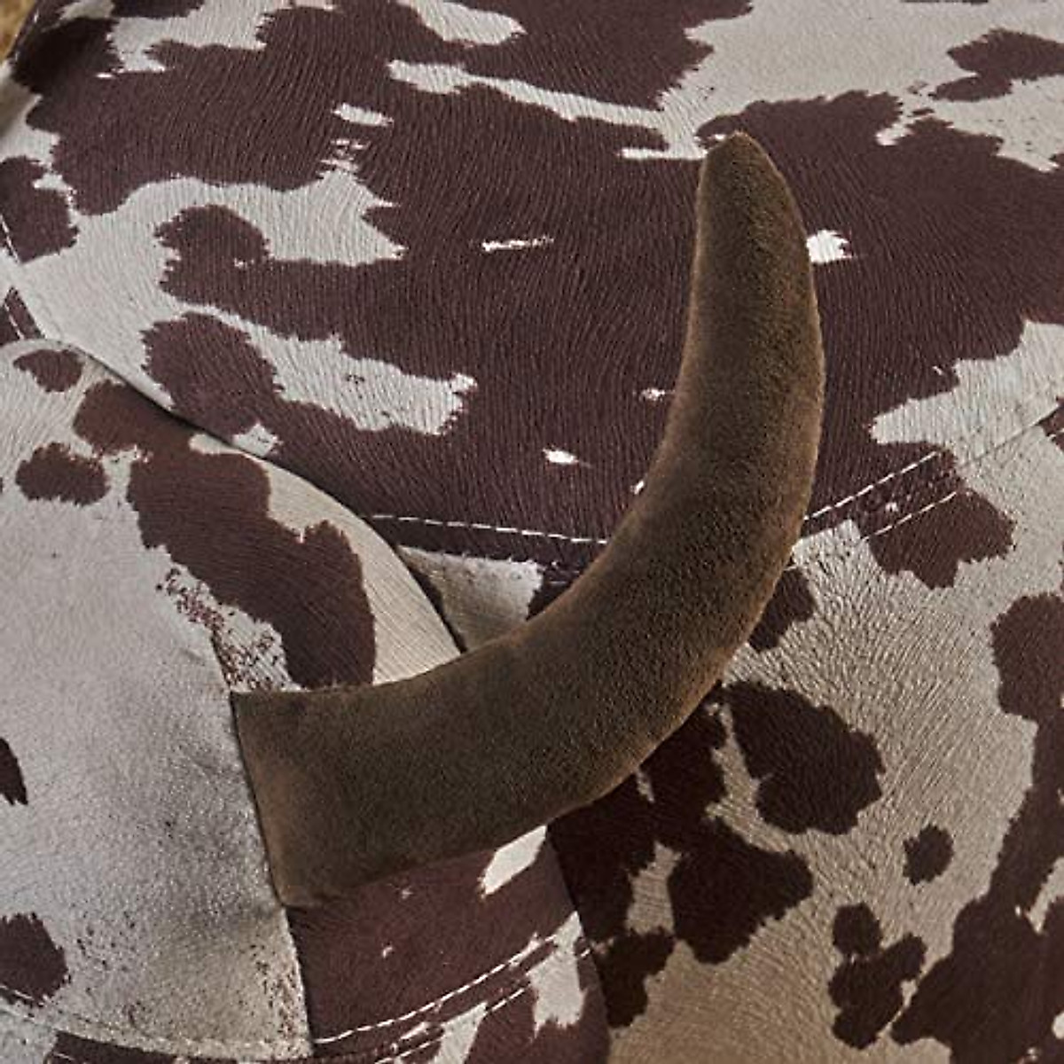GDFStudio Bertha Milk Cow Patterned New Velvet Ottoman (Brown Milk Cow)