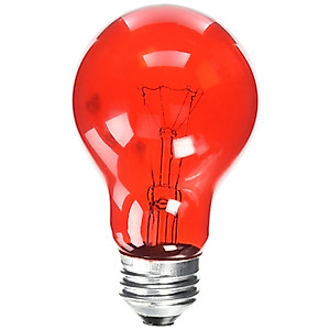 Westinghouse 0344600, 25 Watt, 120 Volt Trans Incandescent A19 Light Bulb-2500 Hours, 1 Pack, Transparent Red