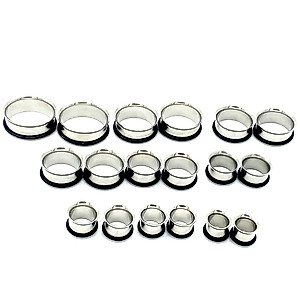 HEKEUOR 00G 7/16” 1/2” 9/16” 5/8” 11/16” 13/16” 7/8” 1” Ear Gauge Stretching Kit Stainless Steel Tapers and Plugs Set