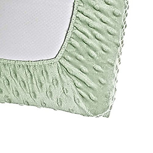 Changing Pad Cover, Ultra Soft Minky Dots Plush Changing Table Covers Breathable Mink Changing Table Sheets Cover Wipeable Changing Pad Covers for Infants Newborn Baby Girl Boy (Meadow Mist)