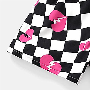 L.O.L. Surprise! Kid Girl 2pcs Mother's Day Character Print Sleeveless Tee and Plaid Belted Shorts Set Pink 11-12 Years