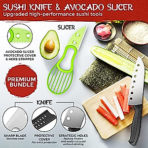 Takedento PREMIUM Sushi Making Kit – DIY Sushi Making Kit for Beginners – Transparent Sushi Bazooka – Food Grade Safe Sushi Set – Bamboo Sushi Rolling Mats – 23 Piece All You Need Sushi Making Kit