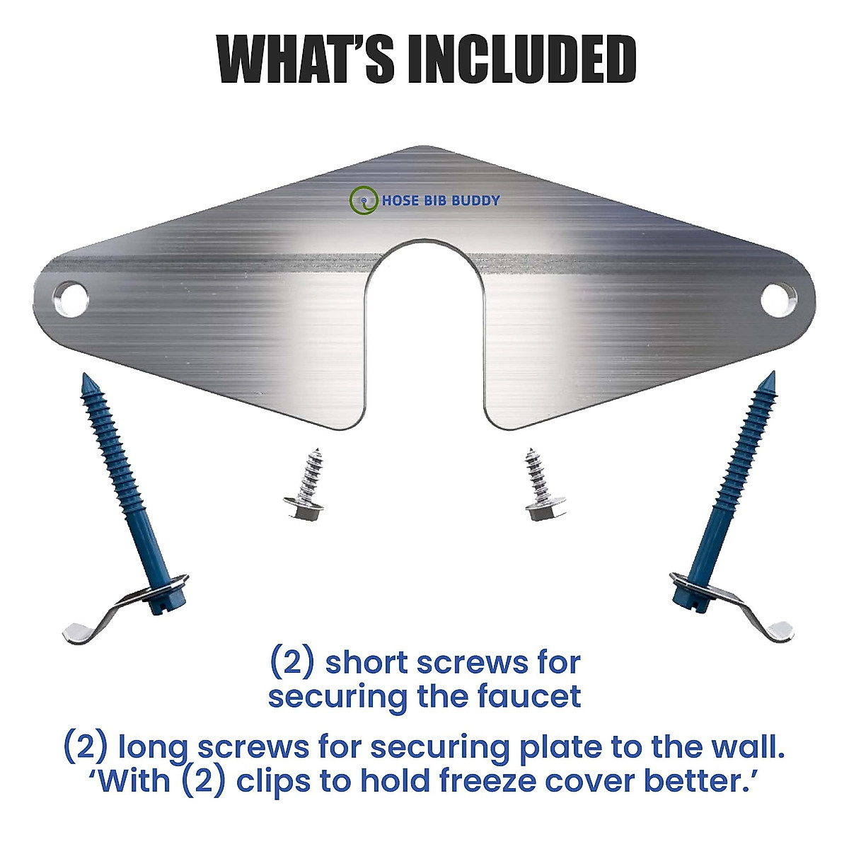 Hose Bib Buddy 2 Pack - Spigot Mounting Plate Hose Bib Repair Kit | Outdoor Faucet Repair Kit | Registered Original USA | SharkBite Hose Bib Mounting Plate | No Removal or Plumbing Required (2 Pack)