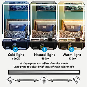 PAKASEPT Makeup Vanity with Tri-fold Makeup Mirror, Vanity Desk with 3-Color Adjustable Touch Light, Charging Station, Vanity Table with Nightstand,5 Drawers, Storage Shelves&Cushioned Stool…