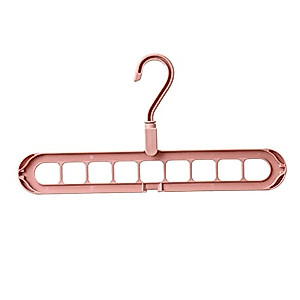 NA Nordic Style Creative Retractable Hanging Clothes Airing Rack Household Folding Plastic Storage Rack Storage Fantastic Nine-Hole Hanger