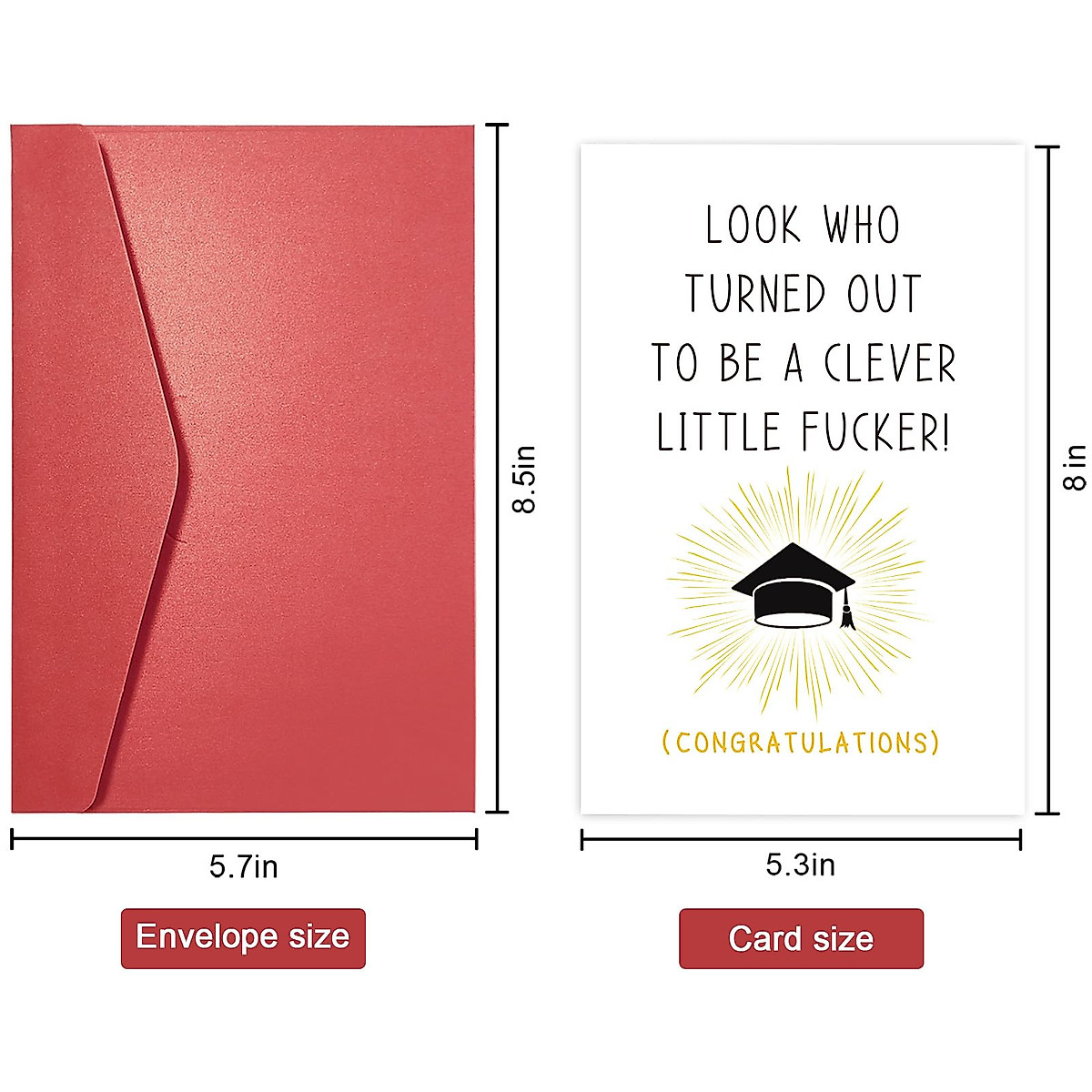 SuperShunhu Funny Graduation Card for Him Her, Graduation Gifts for University, College, PHD, Law School or More, Humorous Congrats Grad Card