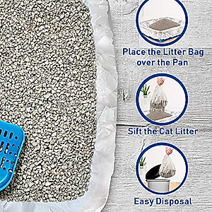 Alfapet Kitty Cat Pan Disposable, Sifting Liners- 10-Pack + 1 Transfer Liner-for Large, X-Large, Giant, Extra-Giant Size Litter Boxes-Included Rubber Band for Firm, Easy Fit - Pack of 5