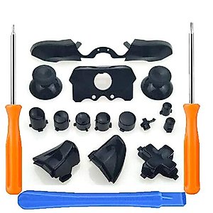 Full Set Dpad Bumpers Triggers Buttons RT LT RB LB Button ABXY Buttons with Thumbstick for Xbox One Elite Xbox One E Controller Replacement with T6 T8 Screwdriver (Black)