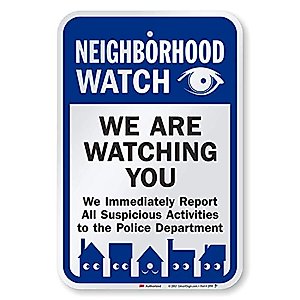 SmartSign - K-9120-EG-12x18 "Neighborhood Watch - We Are Watching You" Sign | 12" x 18" 3M Engineer Grade Reflective Aluminum Black/Blue on White