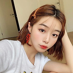 Retro Halloween Lightning Bolt Earrings 80s Neon Earrings Accessories for Women Acrylic Funky Earrings for 80's Party Favor