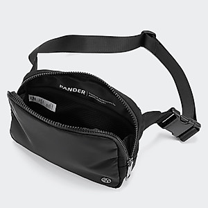 Pander Belt Bag Large 2L, Waterproof Everywhere Fanny Pack Purse for Women and Men with Adjustable Strap (Black Onyx).