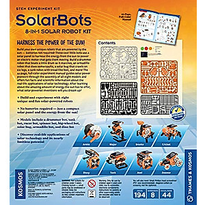 Thames & Kosmos SolarBots: 8-in-1 Solar Robot STEM Experiment Kit | Build 8 Cool Solar-Powered Robots in Minutes | No Batteries Required | Learn About Solar Energy & Technology | Solar Panel Included