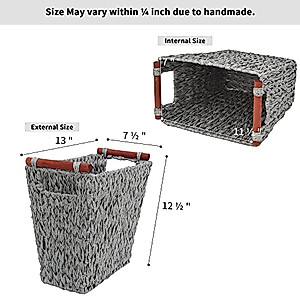 GRANNY SAYS Bundle of 2-Pack Small Trash Can & 2-Pack Wicker Bathroom Wastebaskets