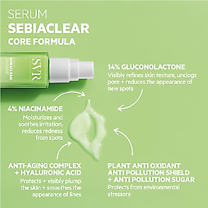SVR Sebiaclear Face Serum. Retinoid Alternative with Niacinamide & Hyaluronic Acid For Sensitive Oily Skin. Reduce the Appearance of Fine Lines, Wrinkles, Control Breakouts & Unclog Pores, 1 fl.oz