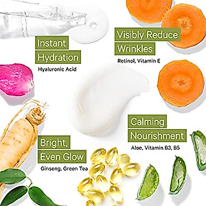 Tree To Tub Retinol Anti Aging Face Moisturizer for Dry & Sensitive Skin - Anti Wrinkle Hyaluronic Acid Facial Moisturizer, Vitamin A & E Night Cream for Women & Men w/Organic Aloe, Natural Ginseng