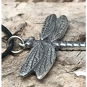 Trilogy Jewelry Pewter Dragonfly Fairy Faerie Fey Pendant on Leather Necklace